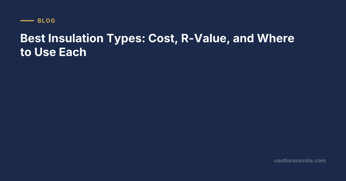 Best Insulation Types: Cost, R-Value, and Where to Use Each