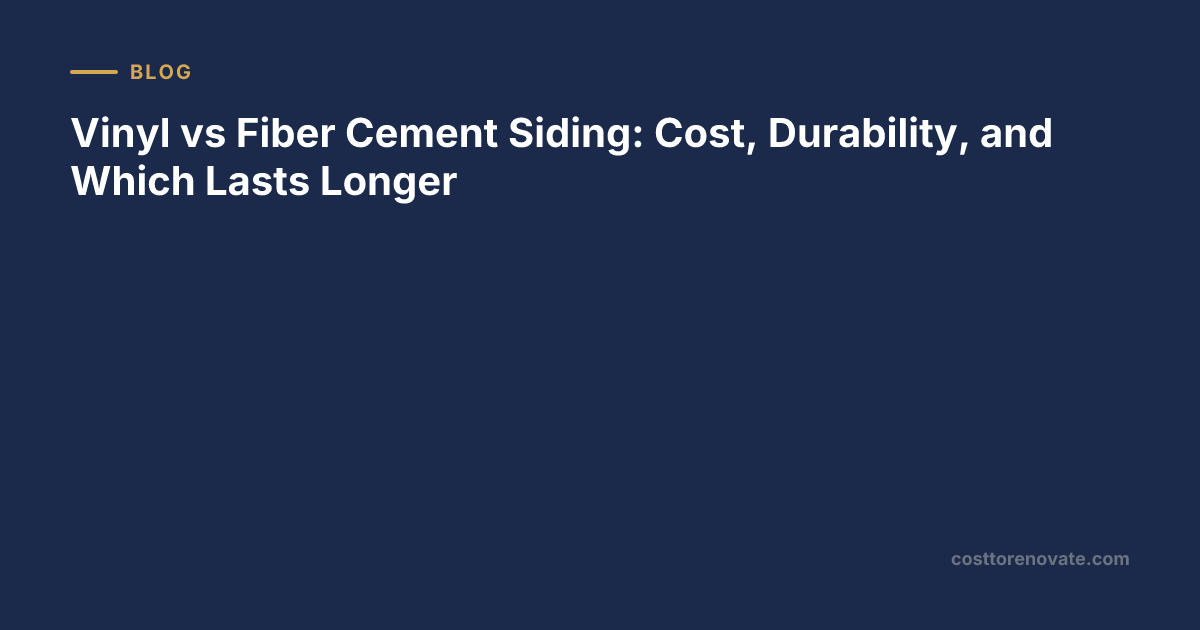 Vinyl vs Fiber Cement Siding: Cost, Durability, and Which Lasts Longer ...