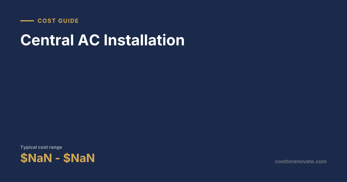 Central AC Installation Cost in 2026