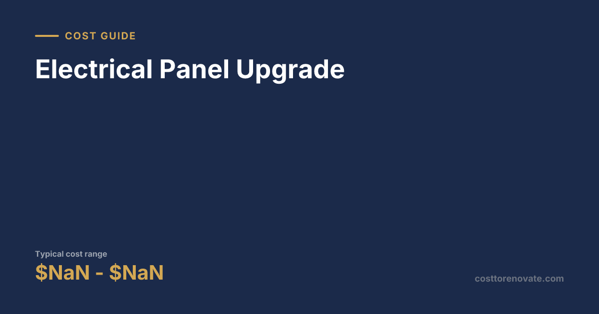 Electrical Panel Upgrade Cost in 2026: $1,000–$3,500