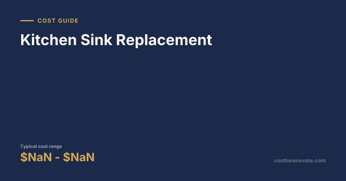 Kitchen Sink Replacement Cost in 2026
