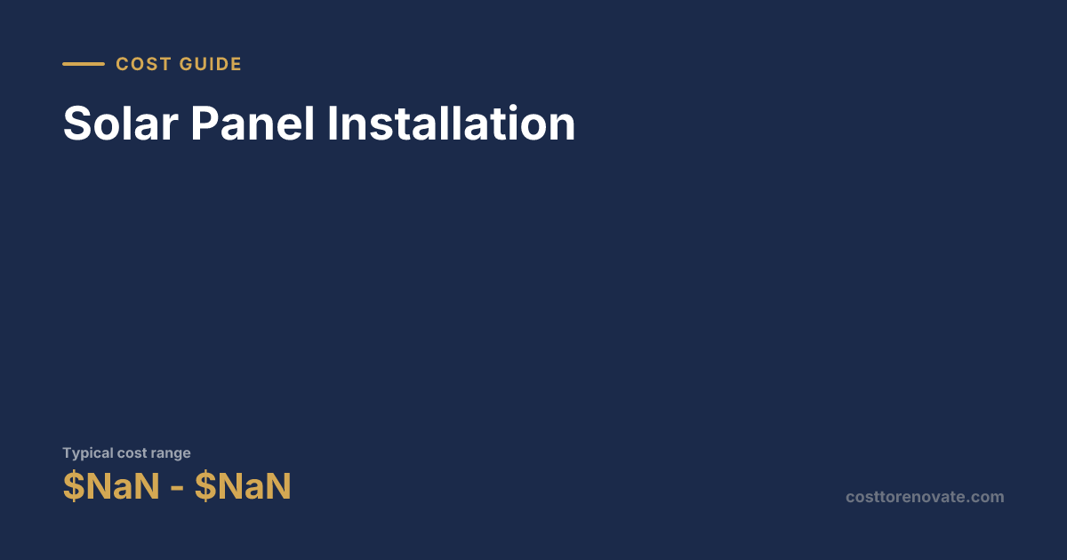 Solar Panel Installation Cost in 2026